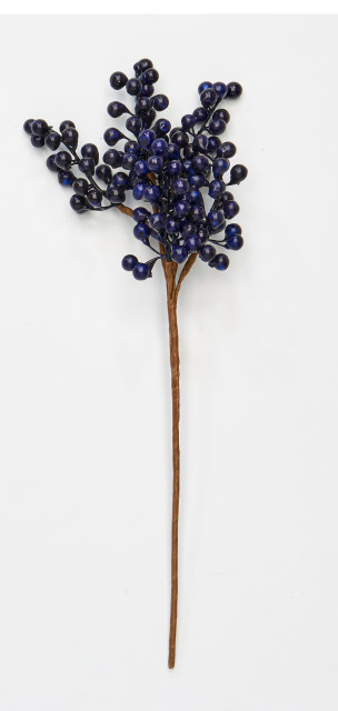 13" Weatherproof Berry Pick, Blue, Set of 3 - Modern - Outdoor Holiday ...