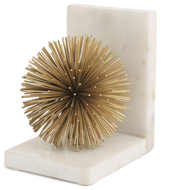 Two's Company DGJ104-S2 2-Piece Set Gold Starburst Bookends ...