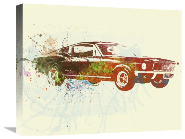 "Ford Mustang Watercolor" Fine Art Print, 24" x 18" - Modern - Prints ...