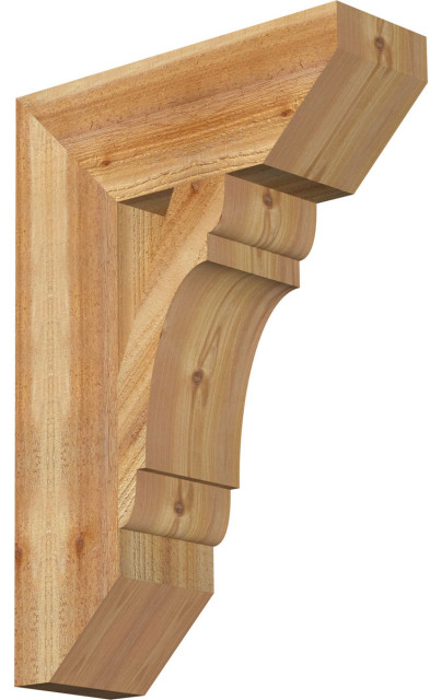 Balboa Traditional Bracket, 16"Dx28"H, 4"W Western Red Cedar/Rough Sawn ...