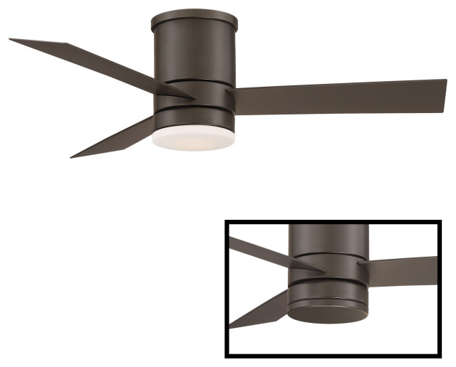 Axis 3-Blade Smart Flush Mount Ceiling Fan 44" Bronze, 3000K LED Kit ...