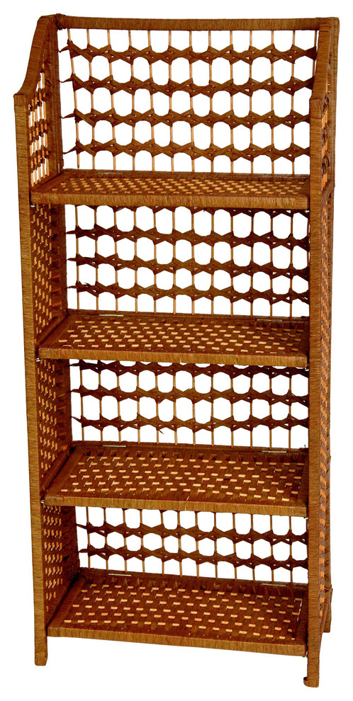 43" Natural Fiber Shelving Unit - Tropical - Display And Wall Shelves ...