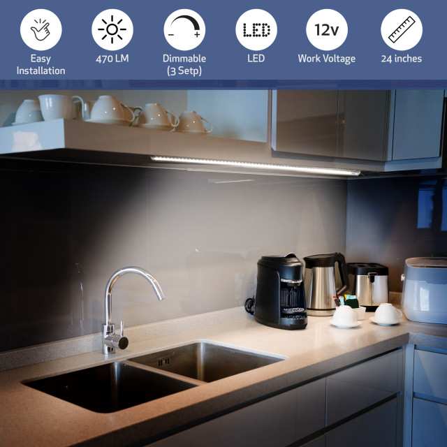 LEDUpdates Under Cabinet LED Light 2 ft. with Touch Dimmer Switch & UL ...