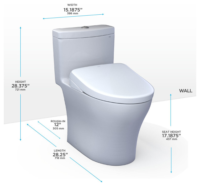 Toto 0.9 / 1.28 GPF Dual Flush One Piece Elongated Toilet ...