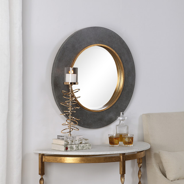 Saul Round Mirror - Contemporary - Wall Mirrors - by Ownax | Houzz