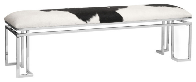 60 Inch Bench Silver Contemporary Moe's Home - Contemporary ...