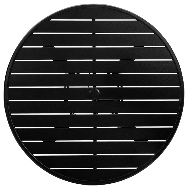 Slat Top 42" Round Bar Table, Night - Transitional - Outdoor Pub And ...