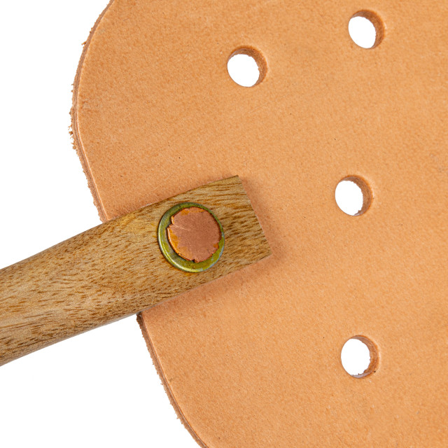 Modern Buffalo Leather Fly Swatter with Wood Handle, Natural ...