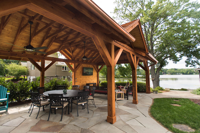 Rustic Lakeside Retreat - Rustic - Patio - New York - by Farmside ...