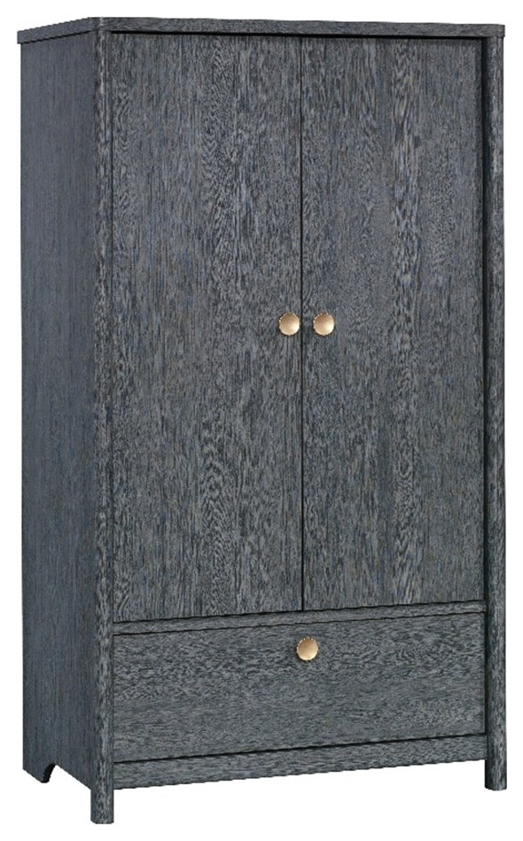 Sauder Dover Edge Engineered Wood Armoire in Denim Oak - Transitional ...
