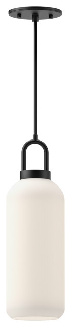 Soji pendants,Matte Black|Opal Glass D5-1/8" x H14-7/8" - Transitional ...