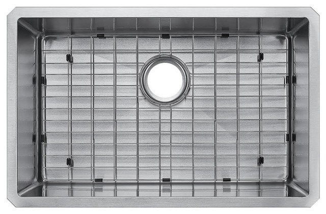 29" Undermount Single Bowl Kitchen Sink With Grids - Contemporary ...