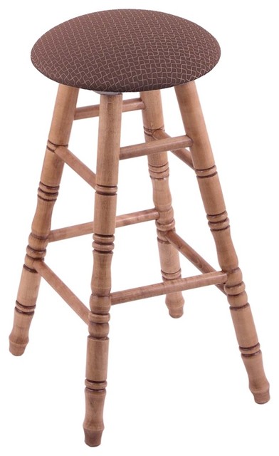 Holland Bar Stool, Maple Round Cushion Counter Stool, Turned Legs, 18 ...