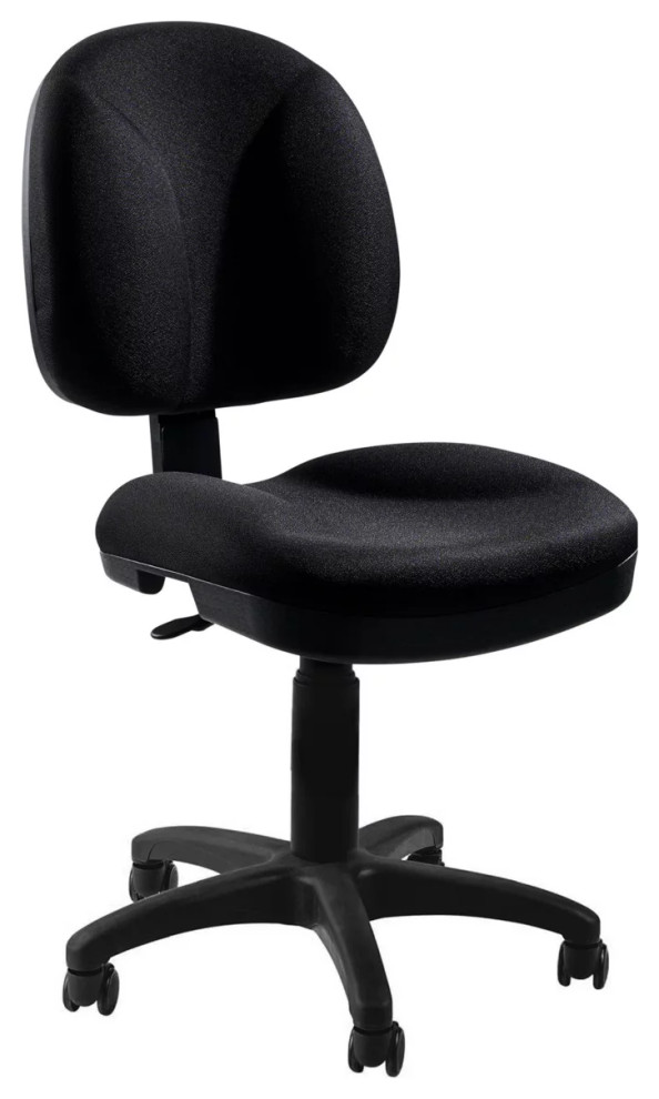 Classic Office Chair, Armless Design With Padded Seat & Reinforced Back ...