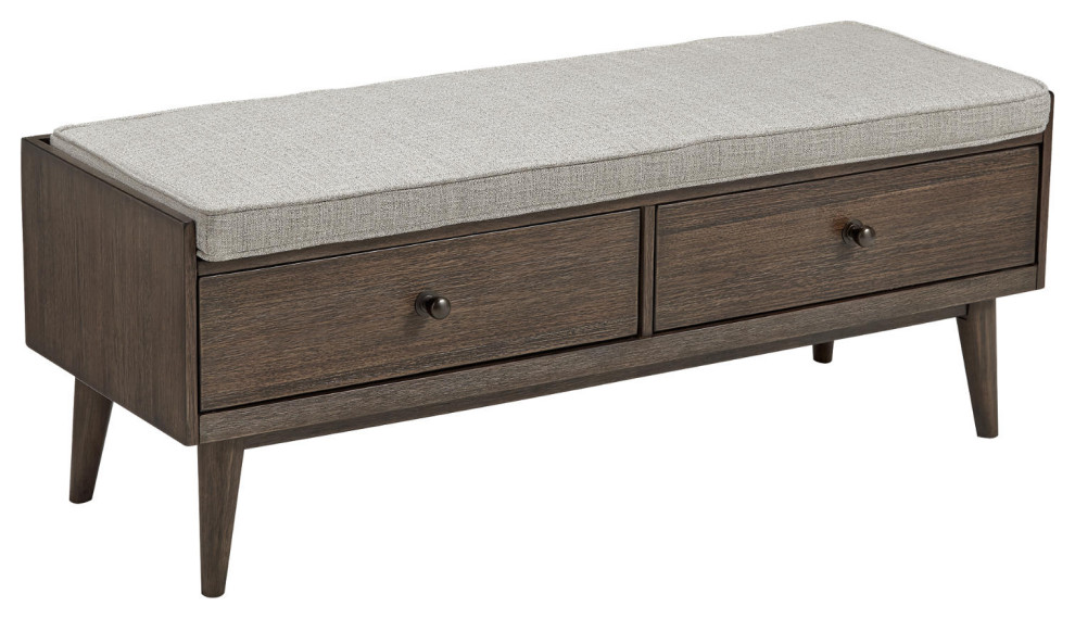 Chetfield Beige/Brown Storage Bench - Midcentury - Accent And Storage ...