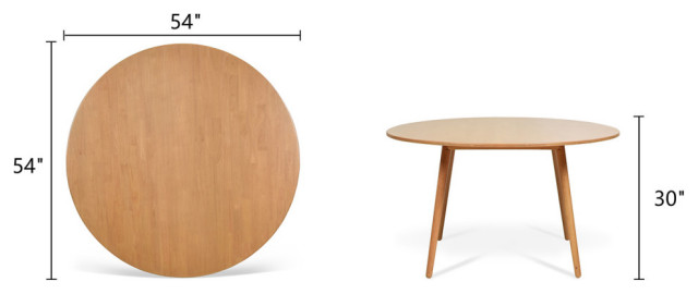 5-Piece Dining Set, Light Tan Brown Round Table and 4 Open Barrel ...