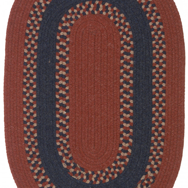 Corsair Banded Oval - Red 4x7, Oval, Braided - Contemporary - Area Rugs ...