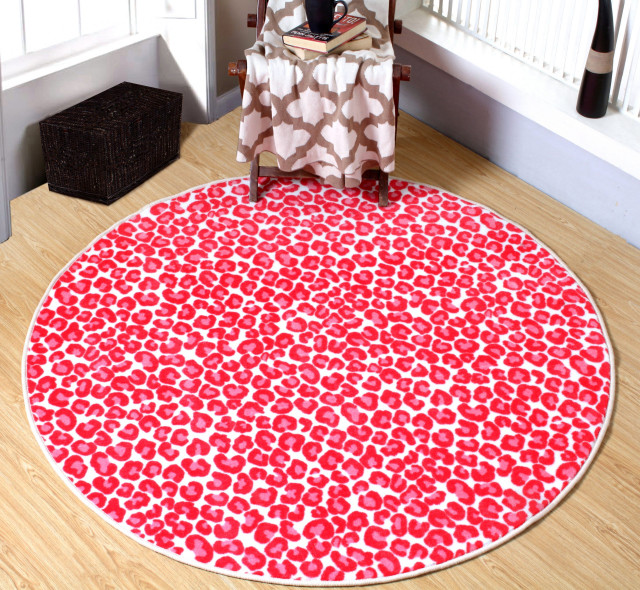 Cheetah Hang Loose Area Rug for Dining Room, Made In USA, 2' Round ...