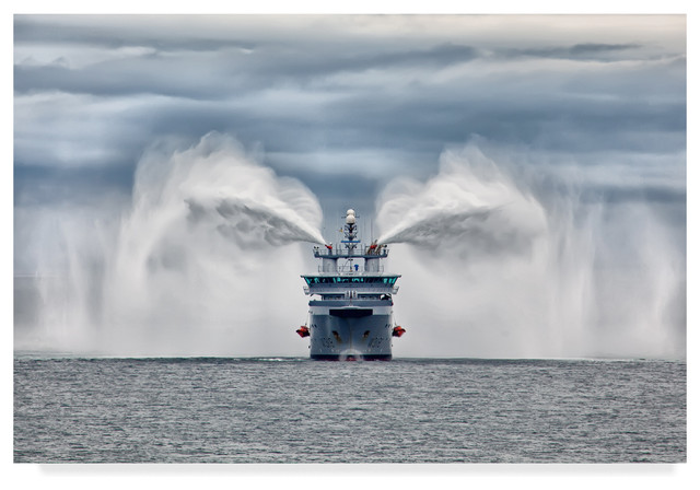 Roy Samuelsen 'Norwegian Coast Guard' Canvas Art, 32"x22" - Beach Style ...