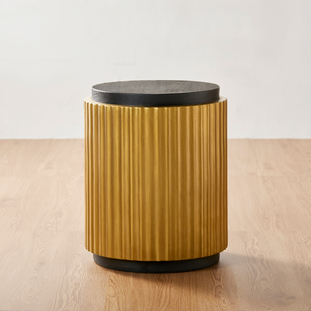 Modern Antique Gold MGO Fluted Side Table - Contemporary - Side Tables ...