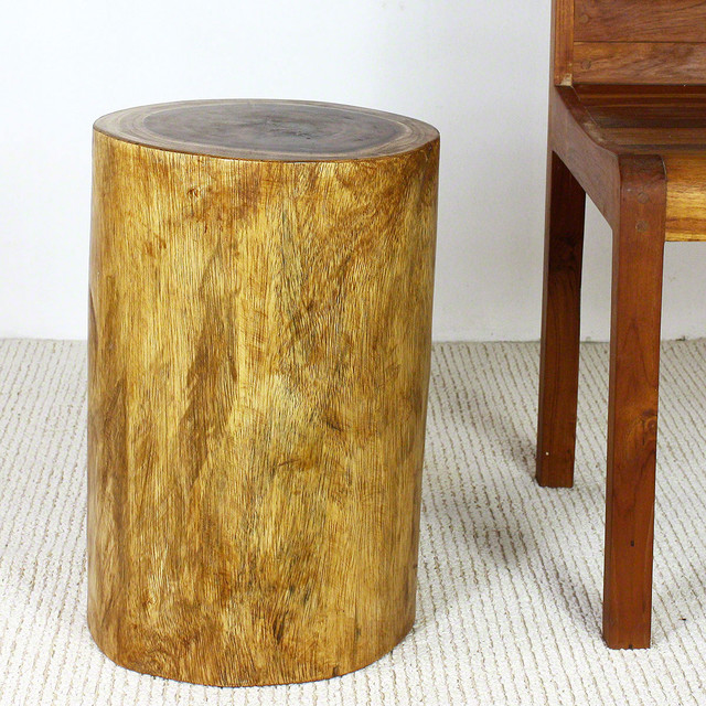 Haussmann Wood Stump Stool or Stand 11-14 in DIA x 18 in H Walnut Oil ...