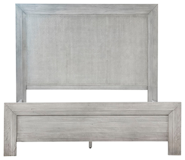Geneva Grey Wood & Cane Queen Bed - Farmhouse - Panel Beds - by Design ...