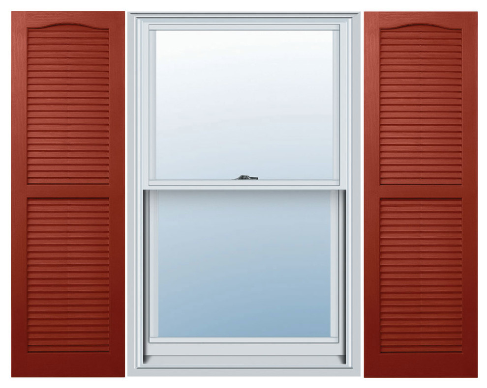 Builders Choice Vinyl Open Louver Shutters, w/ Shutter Spikes & Screws ...