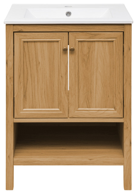 Chateau 24" Bathroom Vanity, Natural Oak, 24 x 24 - Transitional ...