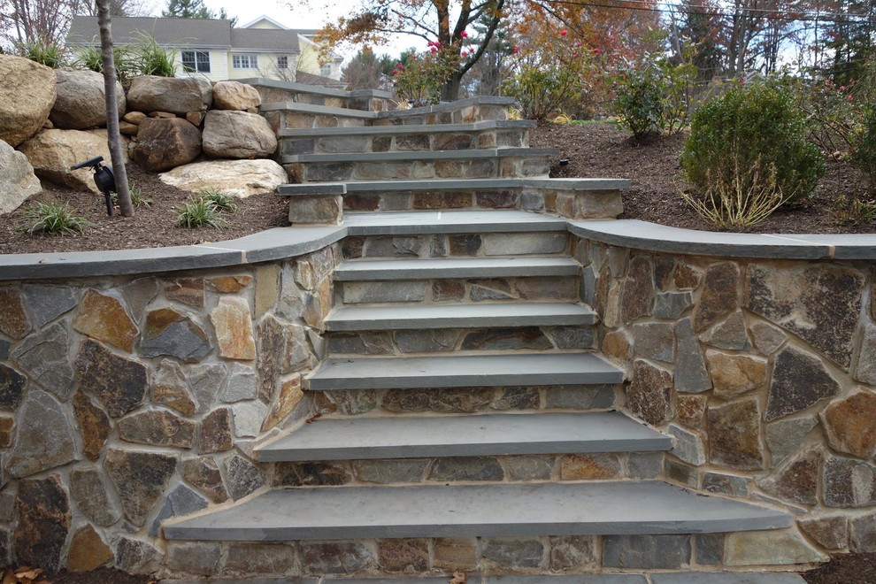 Grande Entrance & Retaining Wall - Bluestone, Retaining Wall, Steps ...