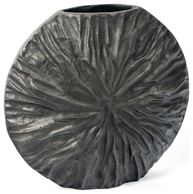 Cadence 10" Metal Table Vase Large Gray - Contemporary - Vases - by ...