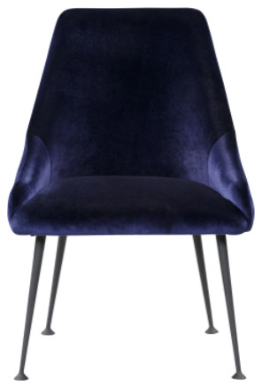 Contempo Cobalt Blue Microfiber Dining Or Side Chair - Midcentury ...