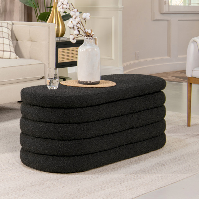 Fuji 49" Upholstered Oval Storage Bench - Contemporary - Accent And ...