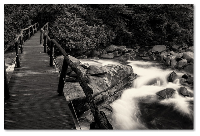Bob Rouse 'chimney tops bridge BW' Canvas Art, 12"x19" - Rustic ...