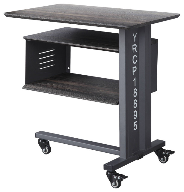 ACME Cargo Accent Table WithWall Shelf, Gunmetal - Industrial - Side ...