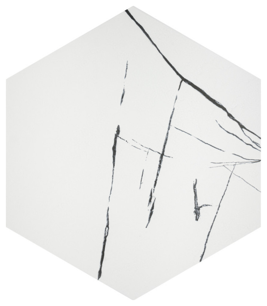 Visium Hex White Porcelain Floor and Wall Tile - Contemporary - Wall ...