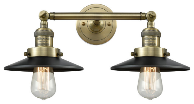 Railroad 2-Light LED Bath Fixture - Industrial - Bathroom Vanity ...