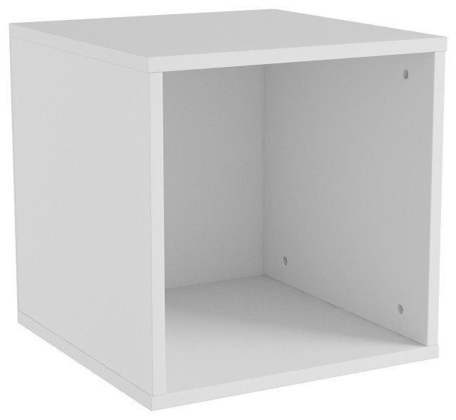 Stackable Cube End Table Contemporary Minimalist Modular Shadowbox ...