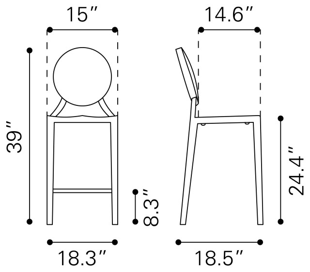 Eclipse Counter Chair (Set of 2) Gold - Contemporary - Bar Stools And ...