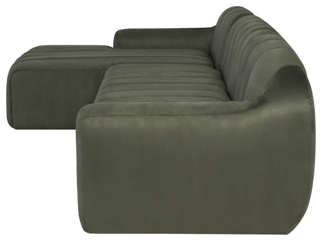 Coraline Sage Microsuede Fabric Sectional Sofa, HGSN428 - Transitional ...