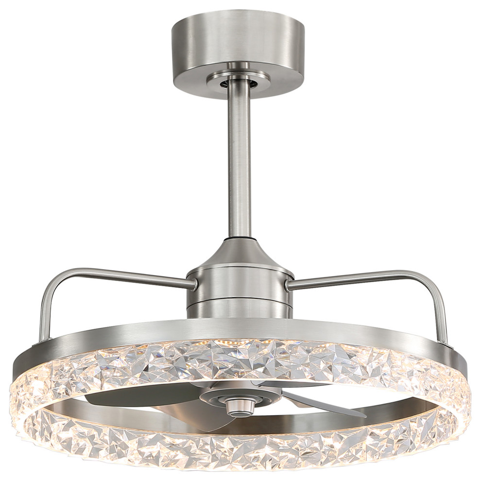 20" Indoor LED Caged Ceiling Fan with Remote Control - Contemporary ...