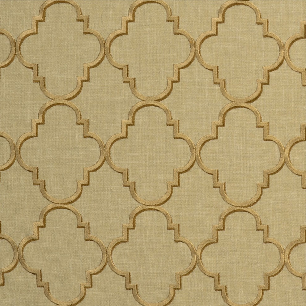 Linden Beige Neutral Contemporary Lattice Embroidery Upholstery Fabric ...