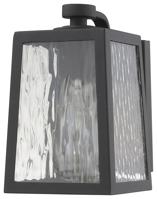 Matte Black glass panels Outdoor Wall Light - Transitional - Outdoor ...