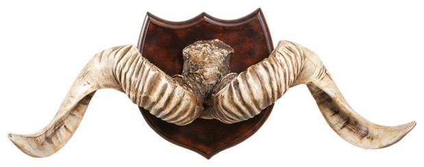 Sheep Resin Horn Wall Mount - Rustic - Wall Sculptures - by ...