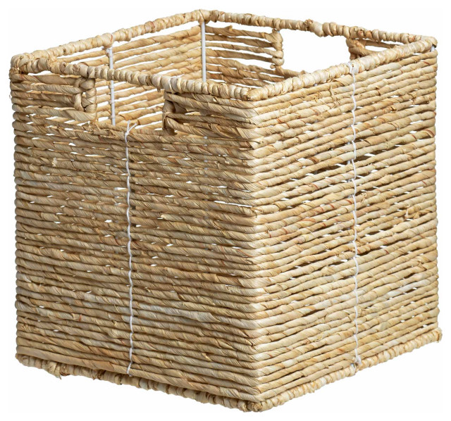 Maiz Woven Corn Leaf Basket, Square, 11x11x11in. - Beach Style ...