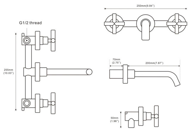 Wasser™ Dual Handle Solid Brass Bathroom Faucet - Contemporary ...