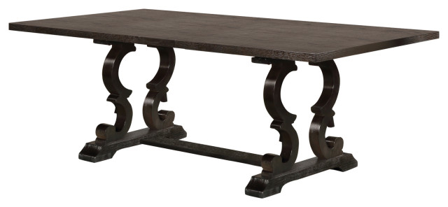 Dark Brown Rustic Dining Collection, Rectangular Dining Table ...