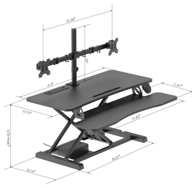 Rocelco 37.4 Electric Standing Desk - Traditional - Desk Lamps - by ...