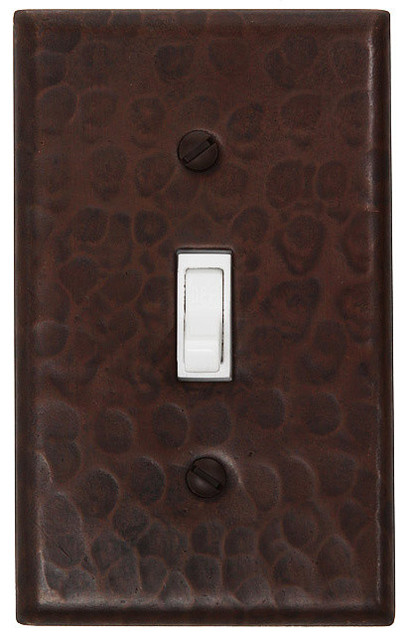 Single Switch Cover-Standard With Screws In Hammered Copper ...