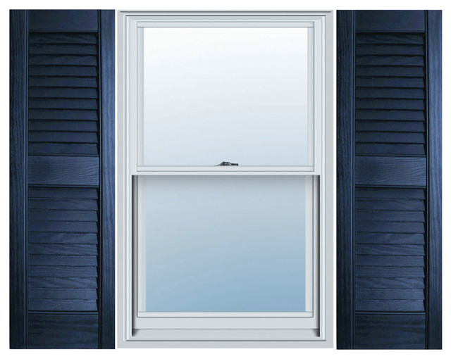 Builders Choice Vinyl Open Louver Shutters, w/ Shutter Spikes & Screws ...