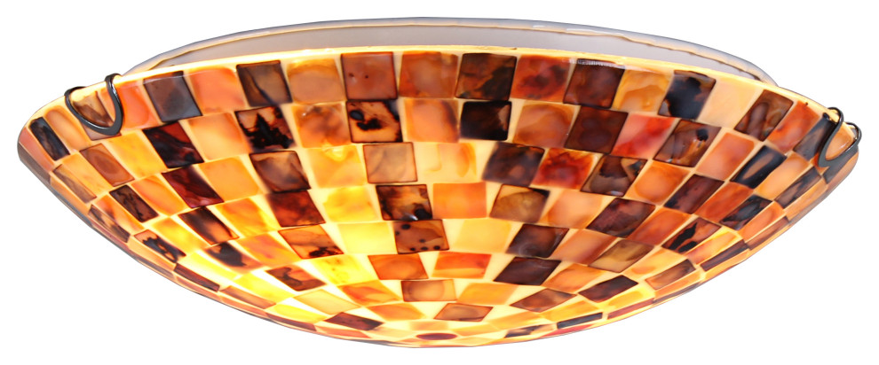 CHLOE Lighting BAY Mosiac-Style Seashell Flush Ceiling Fixture - Beach ...